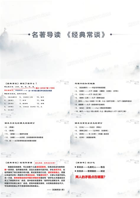 第三单元名著导读《经典常谈》课件ppt模板下载 编号lxnbpekx 熊猫办公