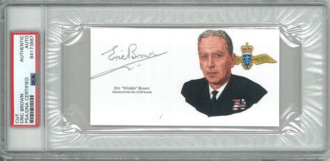 Eric Winkle Brown Signed Cut Signature Psa Dna 84173887 D Wwii Royal Navy Autographia