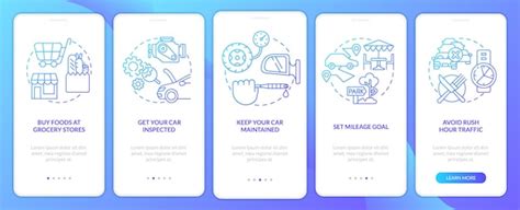Premium Vector Road Trip Tips Blue Gradient Onboarding Mobile App Screen
