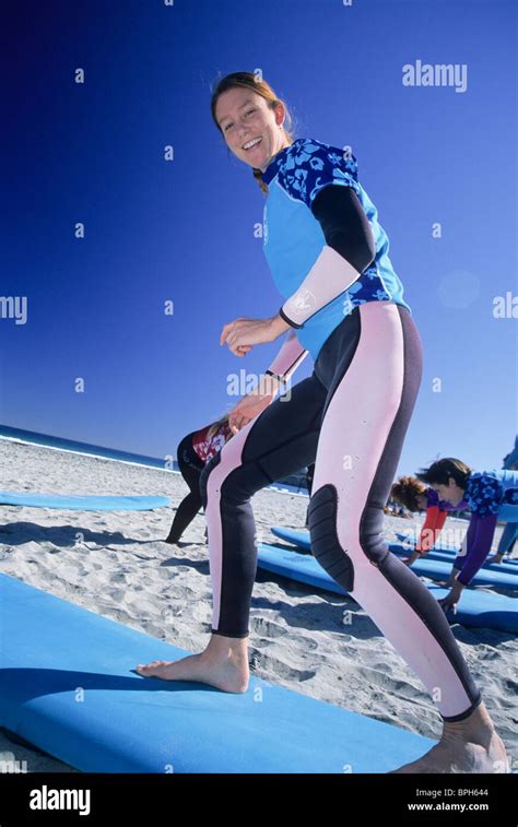 Women Learning How To Surf Stock Photo Alamy