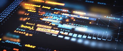 Abstract Security Breach Concept A Computer Display With Programming Language Code A Glowing