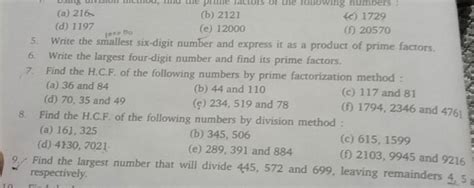 Write The Smallest Six Digit Number And Express It As A Product Of Prime