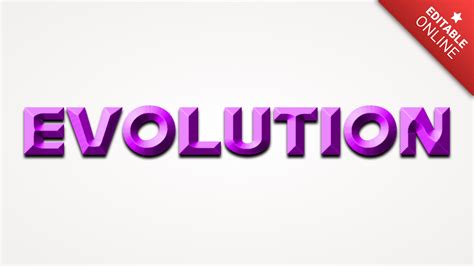 Evolution Purple Beveled Text Effect Generator