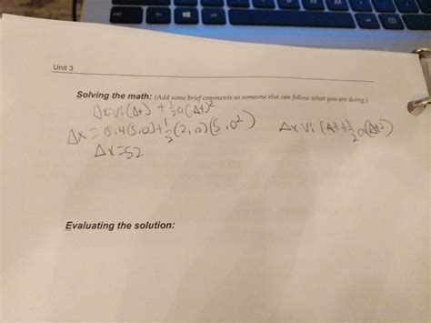 Solved Activity 4 Solving Kinematics Probiems Problem 2