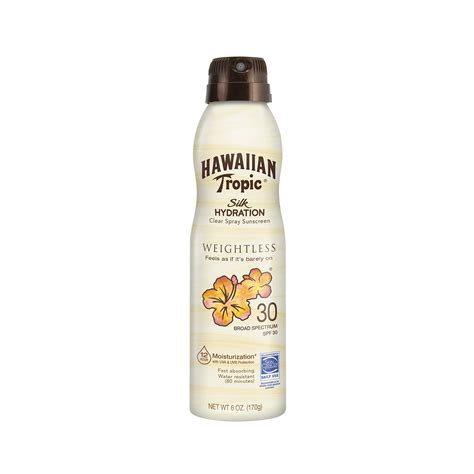 Hawaiian Tropic Silk Hydration Weightless Clear Spray Sunscreen Spf 30