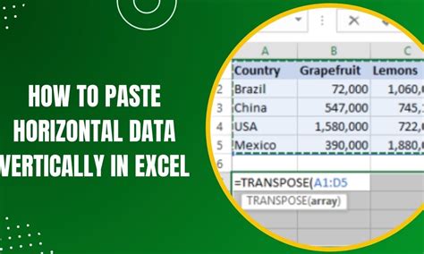 How To Paste Horizontal Data Vertically In Excel Like A Pro Earn And