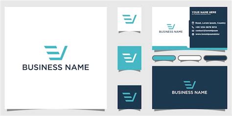 Premium Vector Ev Letter Initial Logo Vector With Business Card Template