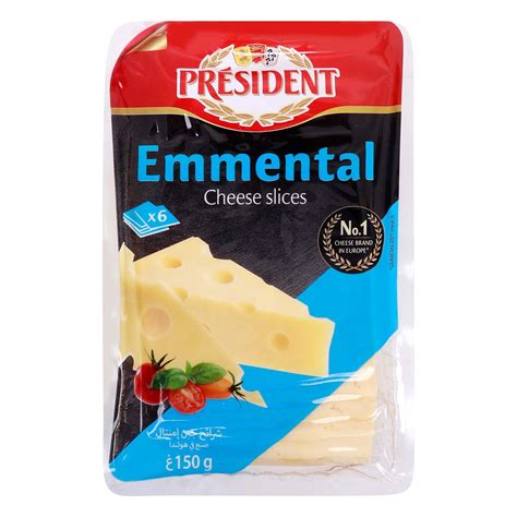 President Emmental Cheese Slices 150 G Online At Best Price Lulu Uae