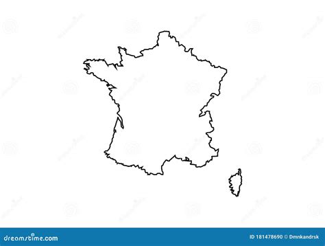 France Outline Flag Map Vector Illustration Of National Symbol