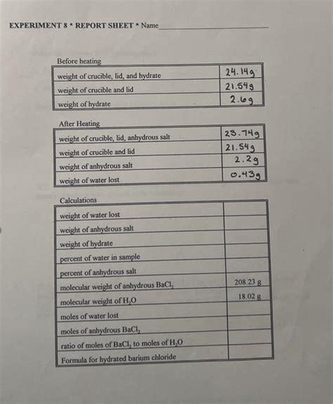 Solved Experiment 8 Prelab Exercise Name 1 What