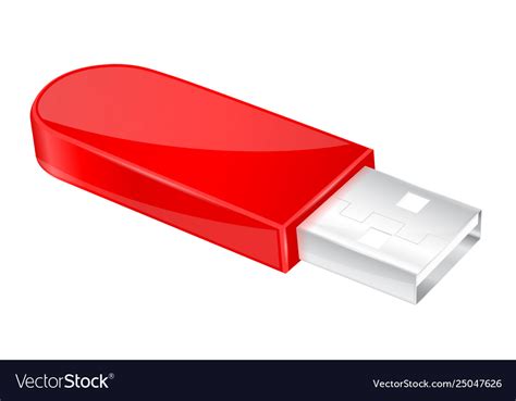 Usb Flash Drive Red Memory Stick Royalty Free Vector Image
