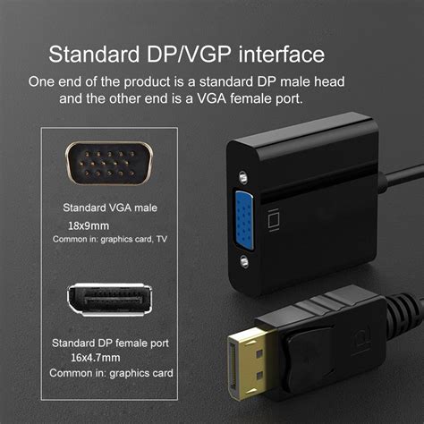 Dp Display Port Male To Vga Female Converter Adapt Grandado