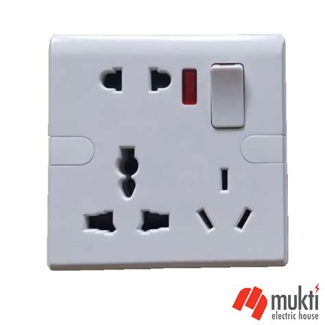 Tandg Green 16a 6 Pin With Type I 2 Pin And 3 Pin Multi Combined Function Universal Socket With