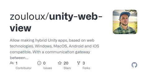 Github Zoulouxunity Web View Allow Making Hybrid Unity Apps Based On Web Technologies