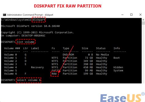 Diskpart Fix Raw Partition How To Use Diskpart To Fix Raw Partition EaseUS