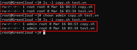 how to use the chown and chgrp commands on linux greencloud documentation