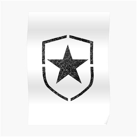 Print On Back Sponge Stencil Star Inside Shild Poster For Sale By Opooqodesign Redbubble
