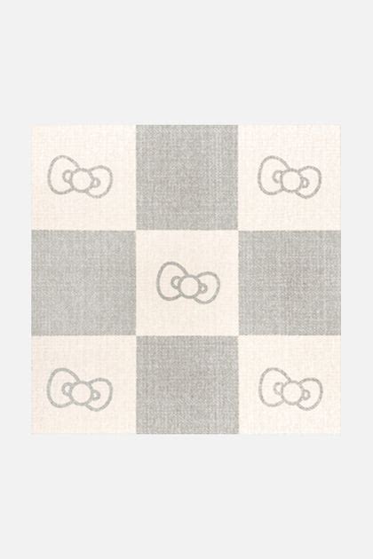 Hello Kitty Checker Grey Rug Elegant Checkered Pattern In Light Grey Teppana Teppana Uk