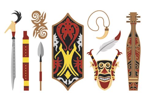 Set Of Dayak Icons 163987 Vector Art At Vecteezy