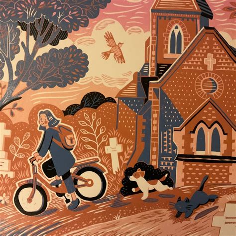 Making A Reduction Linocut Print Folk Style Linocuts By Mstraccia Art