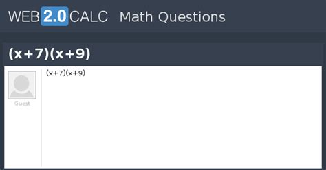 view question x 7 x 9