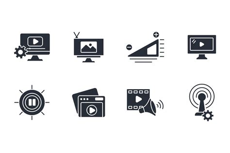 Media Icon Set Editable Stroke Linear Style Sign For Use Web Design Logo Symbol Illustration