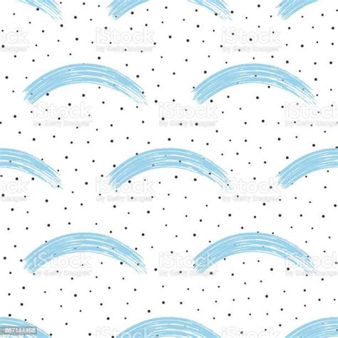 작은 점 및 곡선된 브러쉬 스트로크 추상 완벽 한 패턴입니다 그런 지 스케치 수채화 손으로 그린입니다 아치 건축적 특징에 대한 스톡 벡터 아트 및 기타 이미지 Istock