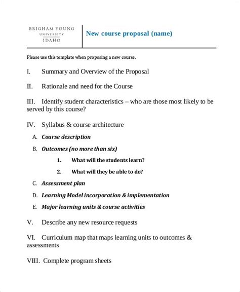 Course Proposal Template Printable Word Searches