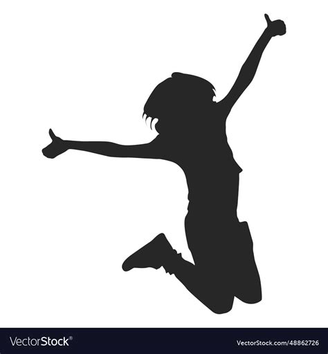 Girl Jumping Silhouette 3 Royalty Free Vector Image