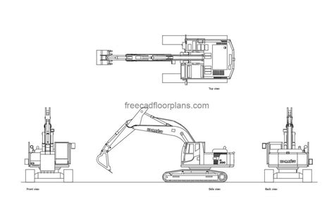 Komatsu Excavator Free Cad Drawings