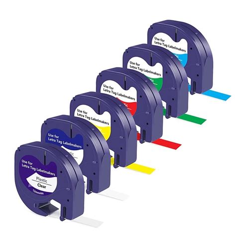 6 Pack Compatible Label Tape Replacement For Dymo Grandado