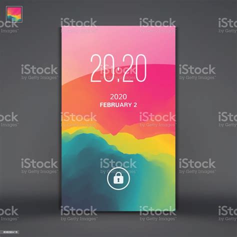 모바일 애플 리 케이 션에 대 한 현대 자물쇠 스크린입니다 모바일 배경 화면입니다 벡터 일러스트입니다 3차원 형태에 대한 스톡