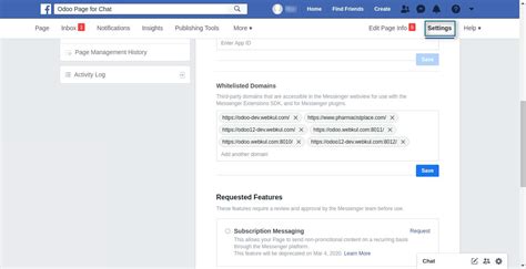 Odoo Facebook Messenger Chat Configure Fb Messenger Chat In Odoo