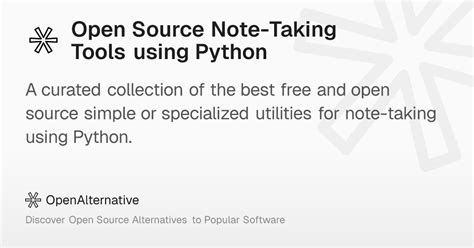 Open Source Note Taking Tools Using Python Openalternative