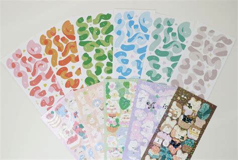 [5장이상구매할인]폴꾸 다꾸 탑꾸 리본 스티커 홀로그램 고양이 토끼 스티커 에이블리