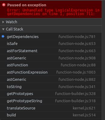 LogicalExpression Not Supported In GetDependencies For For Loop Test