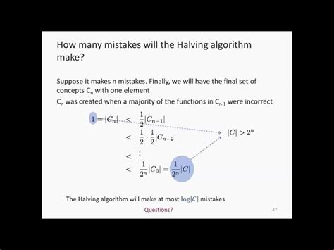 Free Video Mistake Bound Learning And Halving Bound Applications Lecture 8a From Uofu Data
