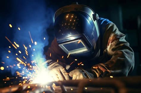 Ai Generated Illustration Of A Man Engaged In A Welding Project In A