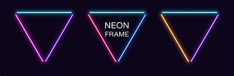 네온 삼각형 프레임 삼각형 네온 테두리 의 집합 3 윤곽 부분 기하학적 모양 0명에 대한 스톡 벡터 아트 및 기타 이미지 0