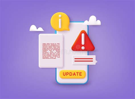Software Update Error The Concept Of Downloading And Installing The System Stock Vector