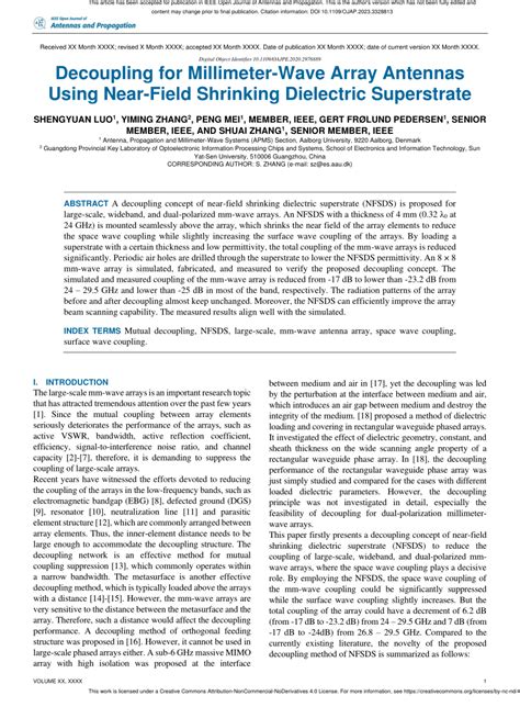 Pdf Decoupling For Millimeter Wave Array Antennas Using Near Field Shrinking Dielectric