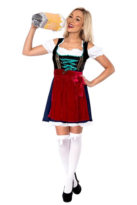 Ladies Beer Maid Wench Costume Oktoberfest Gretchen German Fancy Dress
