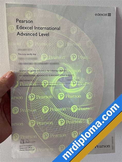 Pearson Advanced Level Fake Certificate Diploma