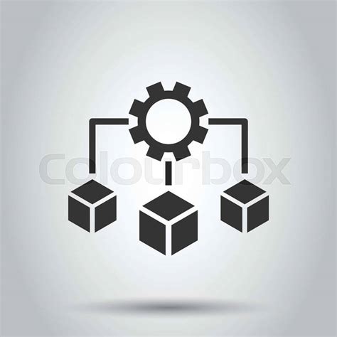 Api Technology Icon In Flat Style Algorithm Vector Illustra Colourbox