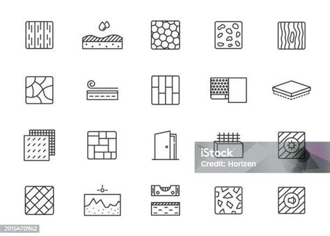 나무 소재 라인 아이콘 픽토그램입니다 바닥 금속 쪽모이 세공 마루 건설 지붕 라미네이트 패턴 프레임 세트 건설 프레임에 대한 스톡 벡터 아트 및 기타 이미지 Istock