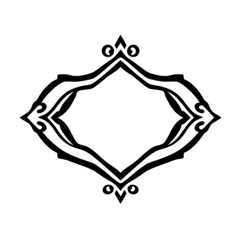 Ornate Black And White Diamondshaped Border Decorative Frame On A Plain White Background