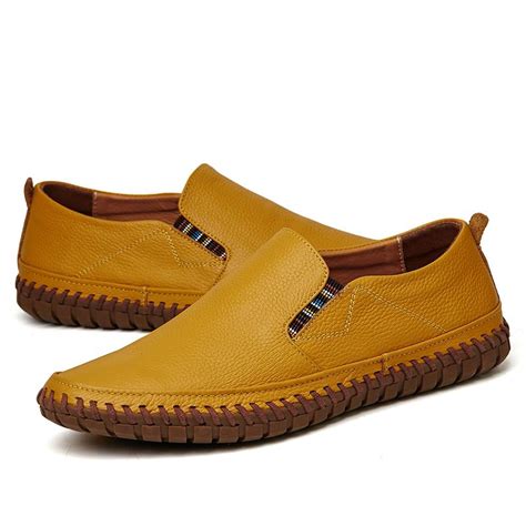 Купити Шкіряне взуття з ручним зшиванням Чоловіче повсякденне взуття Зручні чоловічі лофери