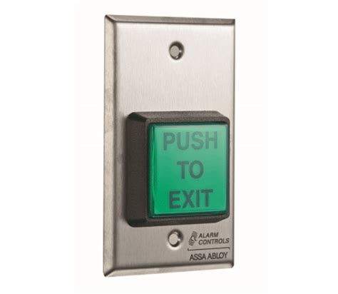 illuminated request to exit button zions security alarms