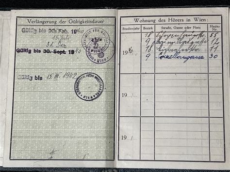 Wwii German Higher Education School Of World Trade Identity Papers