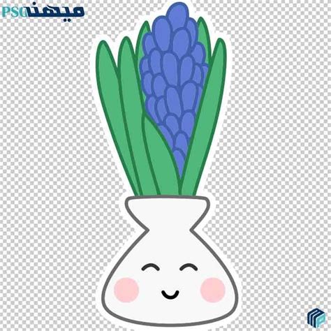 Iranian Art White Vase With Purple Flowers